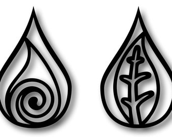 Home Décor Set of 4 Classical Elements Wall Art Hangings Earth Air Fire ...