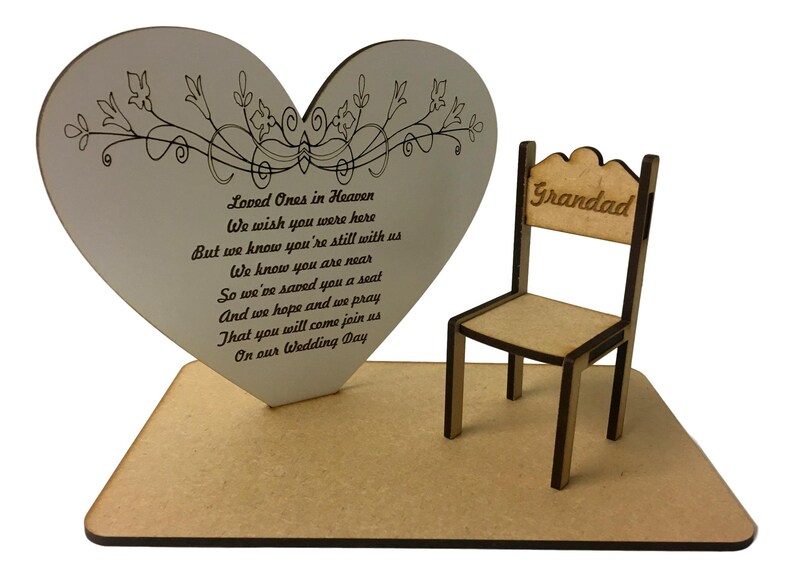 Loved Ones in Heaven White Wedding Memory Table Top Plaque - Etsy