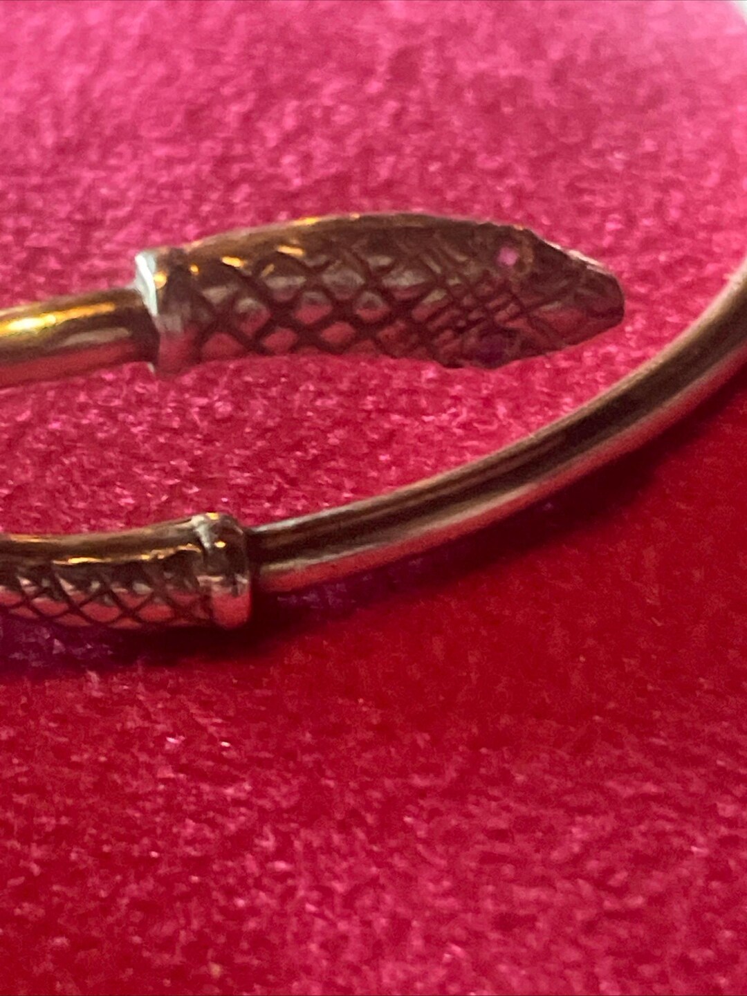 Rare Antique, Snake Bangle Solid Hallmarked Silver Ruby Eyes Art Deco ...