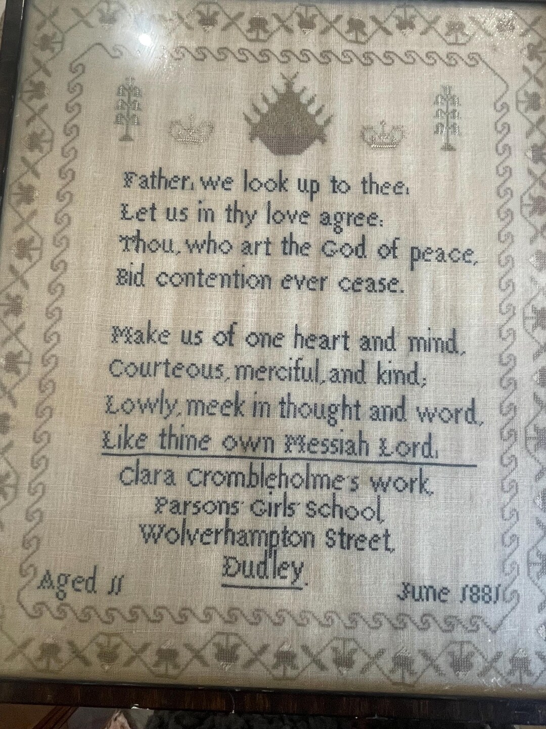 Antique Victorian Prayer Cross Stitch Sampler 1881 - Etsy