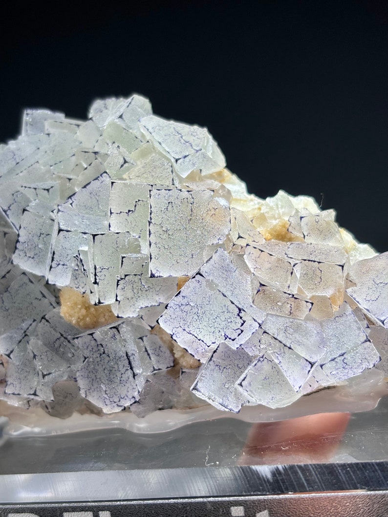 Purple Green Bicolor Fluorite Raw Mineral Specimen With QR Code ...