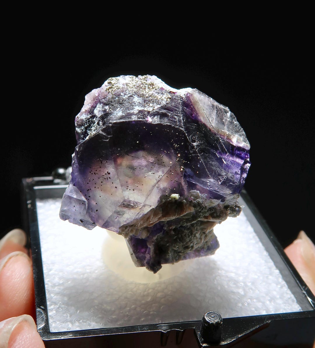 Pink Purple Phantom Fluorite With Pyrite From Yindu, Inner Mongolia ...