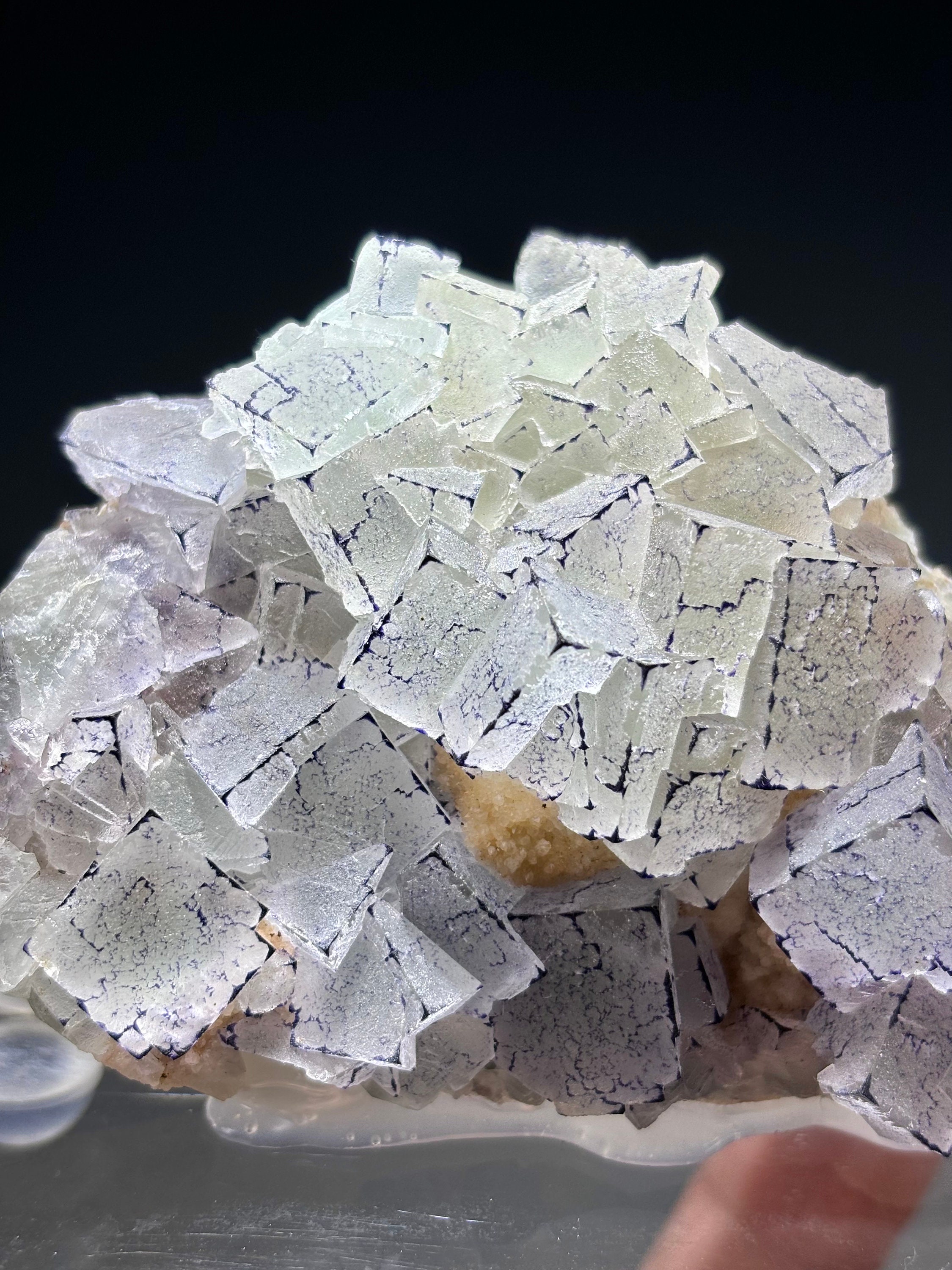 Purple Green Bicolor Fluorite Raw Mineral Specimen With QR Code ...