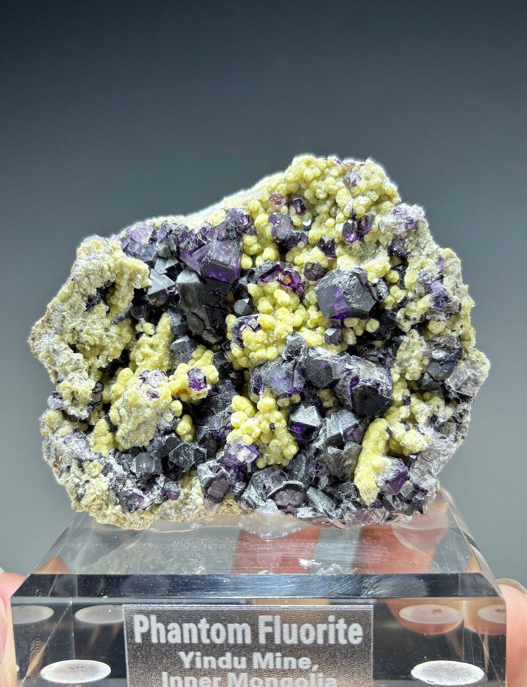 Fluorite Cubic Formation With Purple Phantom From Yindu, Inner Mongolia ...