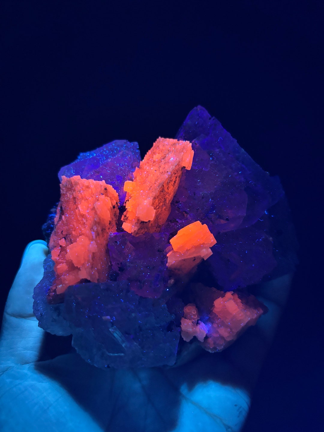 Clear Colorless Fluorite With Calcite/ Raw Stone Fine Mineral Display ...