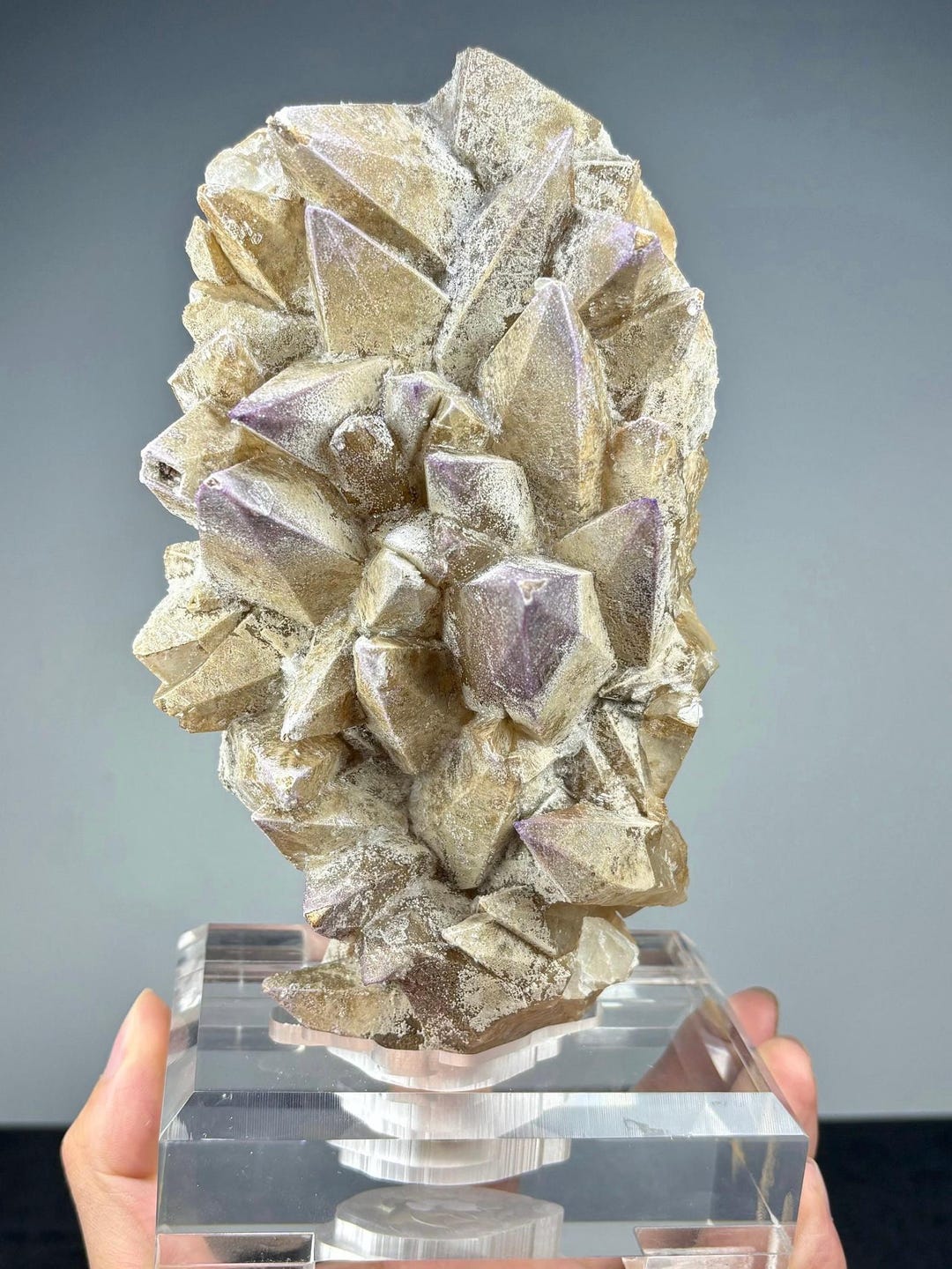 Yttrium Fluorite on Dogtooth Calcite Raw Mineral Specimen From Dachang ...