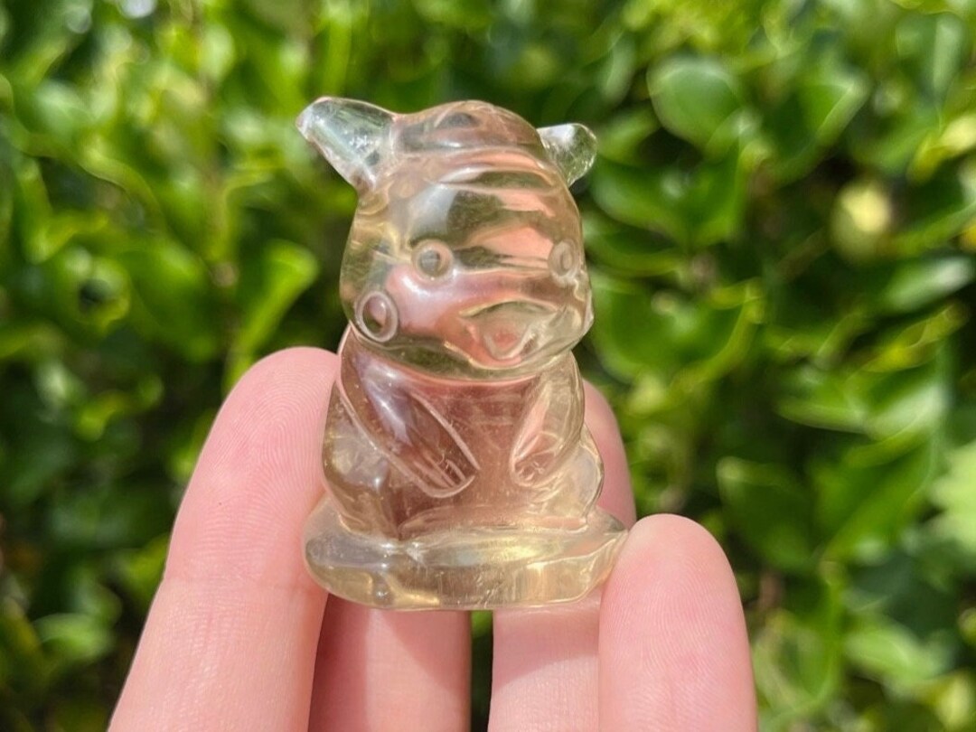 Citrine Pikachu Pokémon Carving / Crystal Carving / Citrine Carving ...