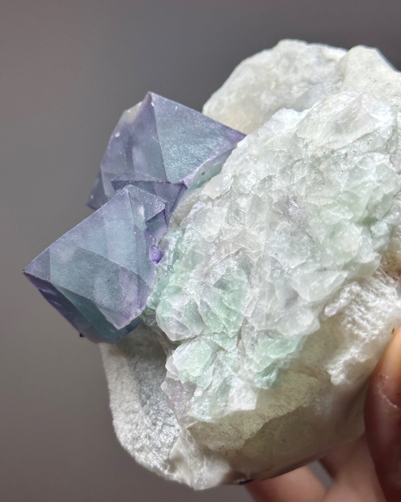 Purple Blue Octahedral Fluorite From Dean / Raw Mineral Specimen Geode ...