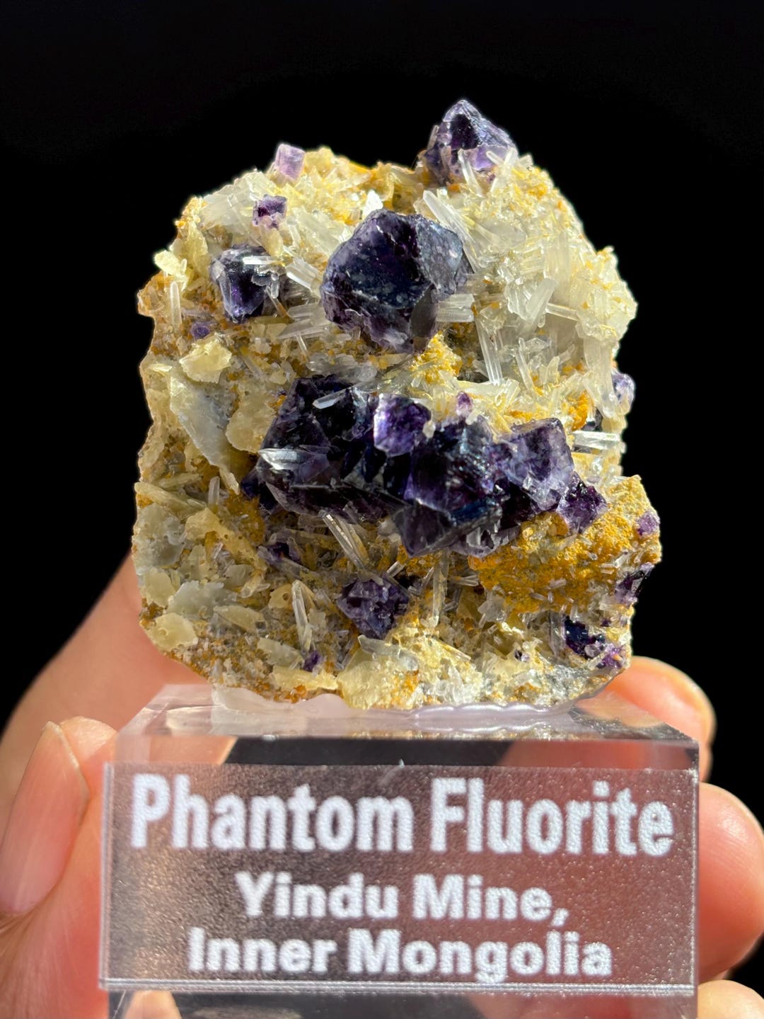 Phantom Fluorite With Siderite Quatyz/ Purple Zoning / Natural Fine ...