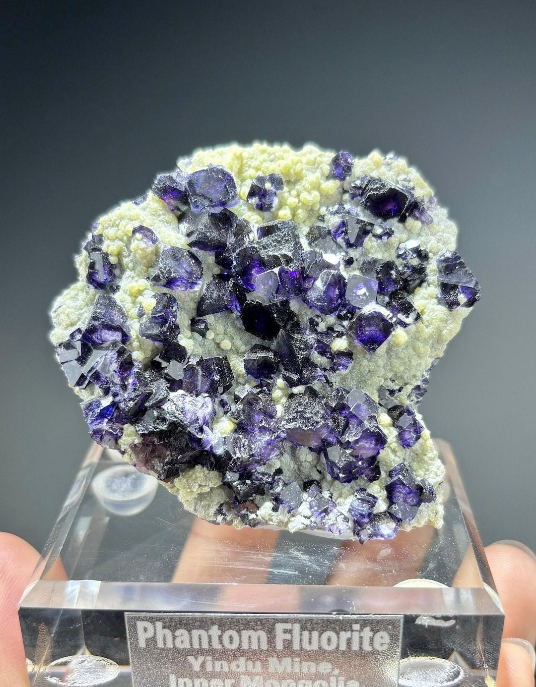 Fluorite Cubic Formation With Purple Phantom From Yindu, Inner Mongolia ...