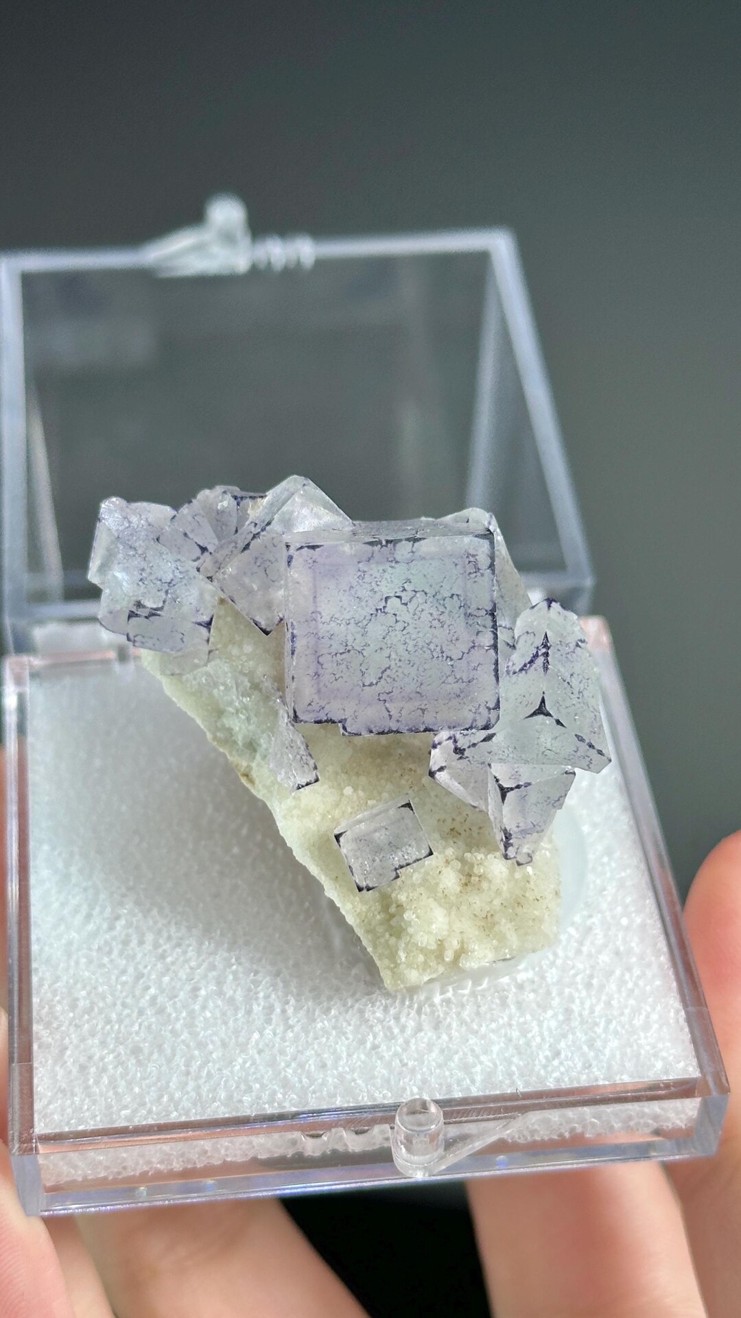 Purple QR Code Flourite on Quartz Matrix / Raw Mineral Specimen With QR ...