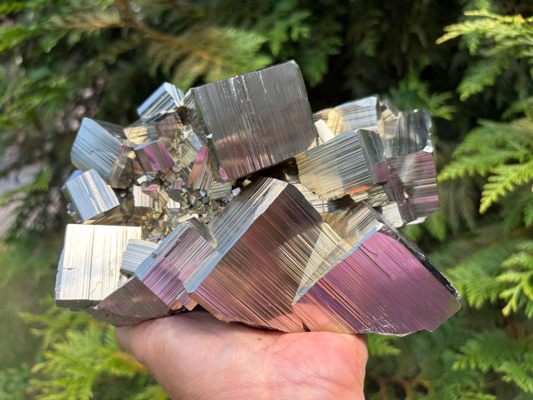 Super Shiny Pyrite Crystal Specimen From Peru / Raw Mineral Specimen ...