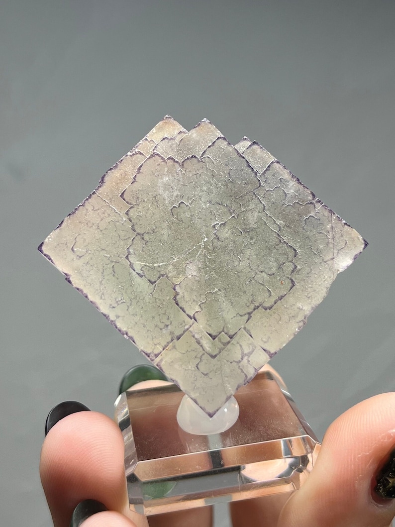 Purple Flourite Raw Mineral Specimen With QR Code Formations - Etsy