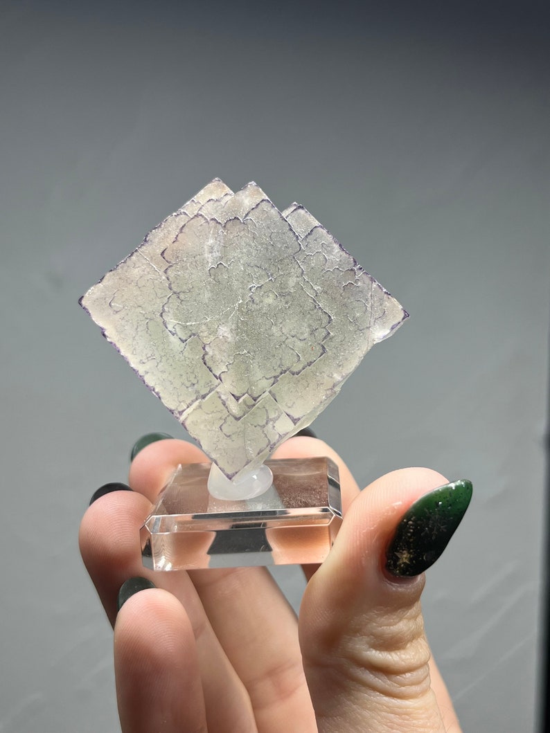 Purple Flourite Raw Mineral Specimen With QR Code Formations - Etsy