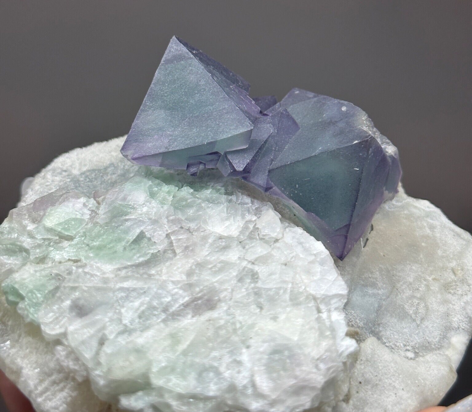 Purple Blue Octahedral Fluorite From Dean / Raw Mineral Specimen Geode ...