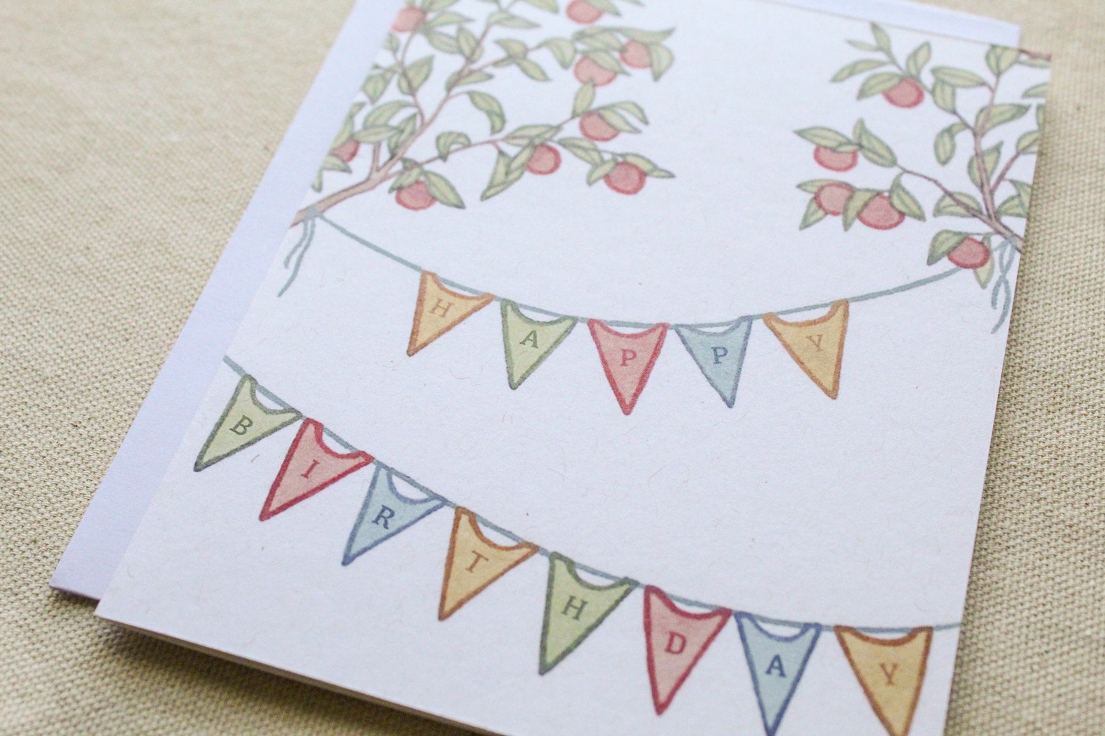 Hand-painted Watercolor Birthday Card - Banner Design - Etsy