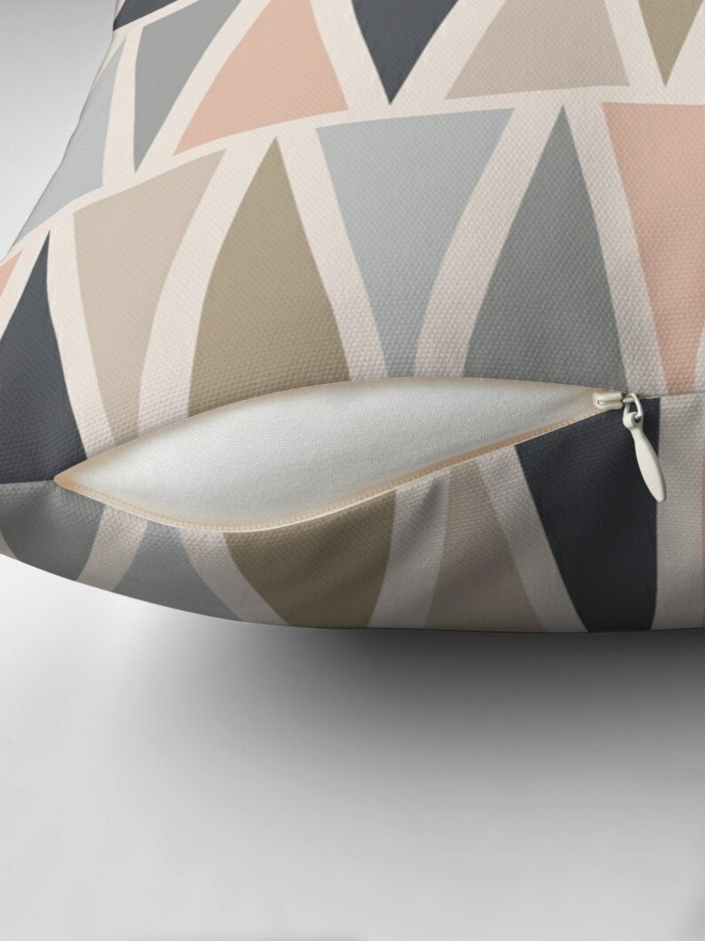 Geometric Triangle Throw Pillow Cover Neutral - Etsy