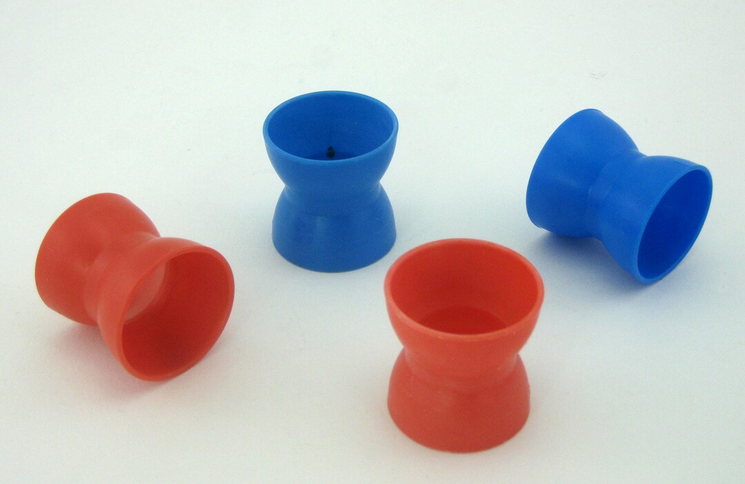 4 Red and Blue Plastic Diabolo Egg Cups - Vintage 50s - Etsy UK