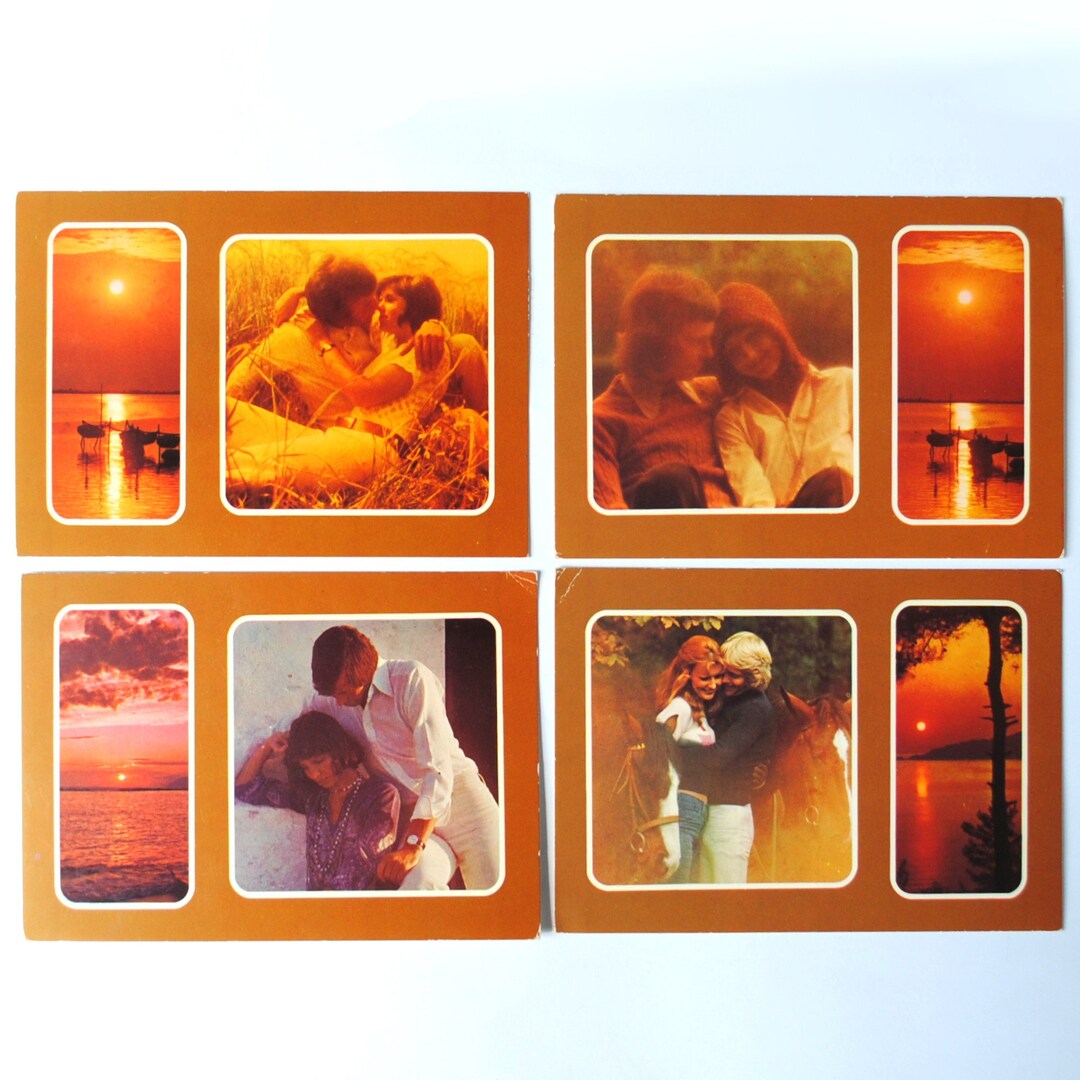 Vintage Kitsh From the 1970s couples in Love 4 Vintage Postcards Couple ...