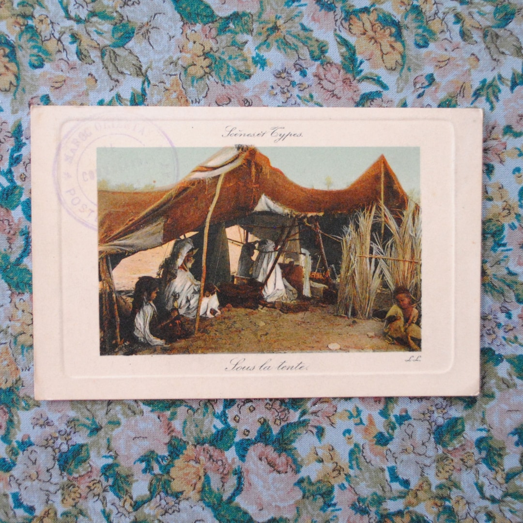 African Wall Art Nomadic Berber Tent Algeria Bedouin Women in an Oasis ...