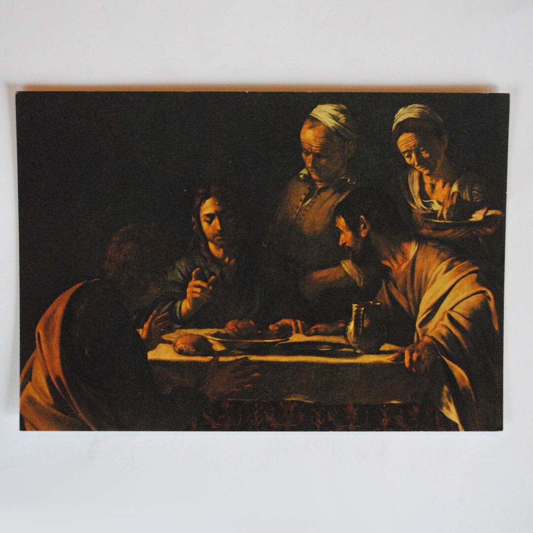 Caravaggio the Last Supper of Emmaus 16th Century Vintage Postcard of ...