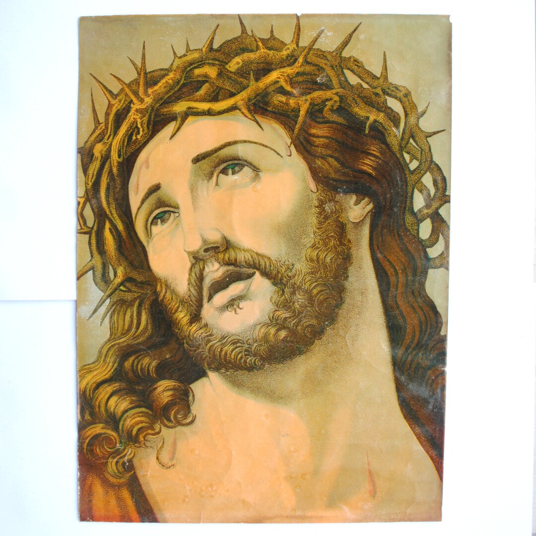 Antique French Religious Print of Jesus / Devotion of Christ/ Engraving ...