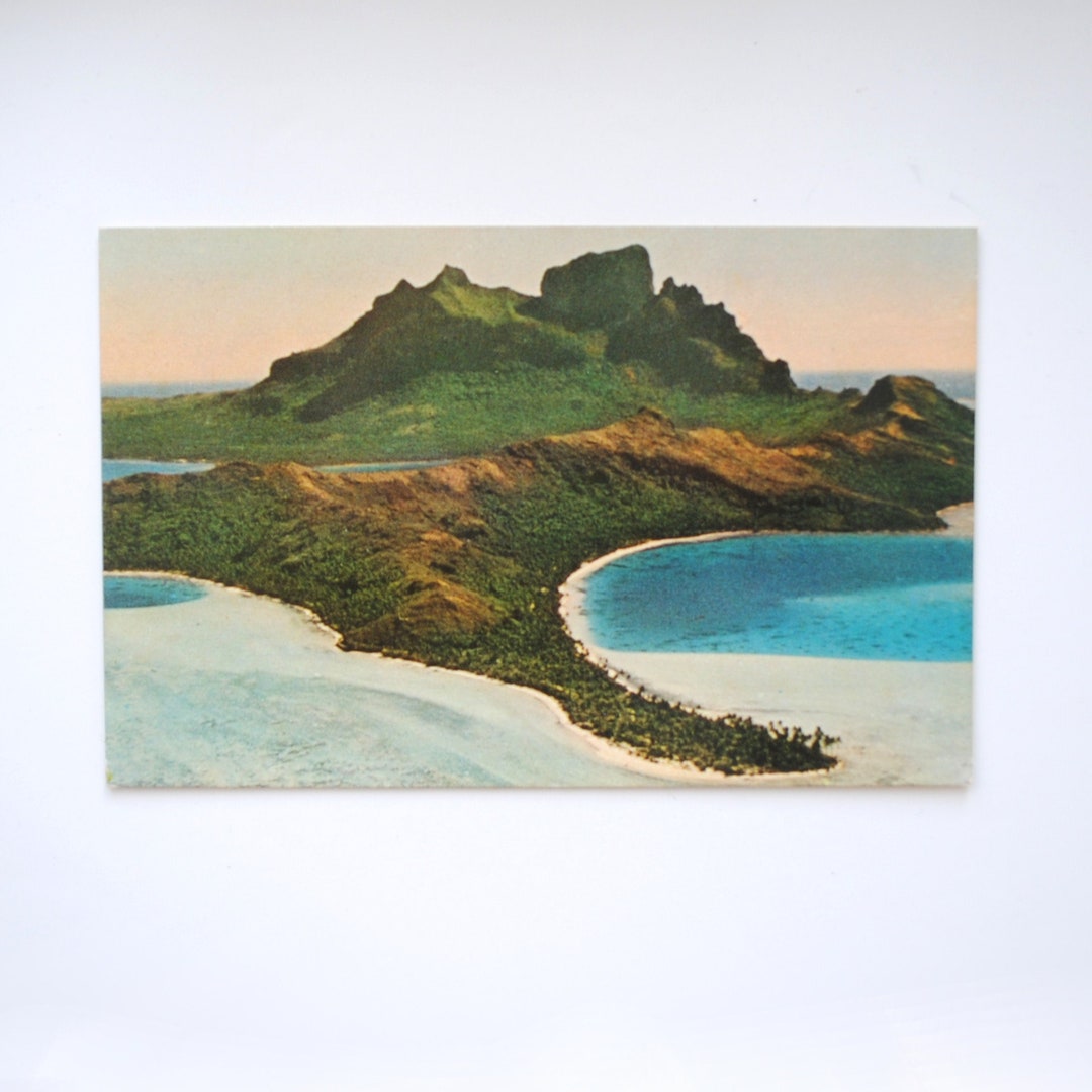 Rare Bora Bora / Leeward Islands / Old Postcard / Pacific / Polynesia / Tahiti / Travel Art A28 ...