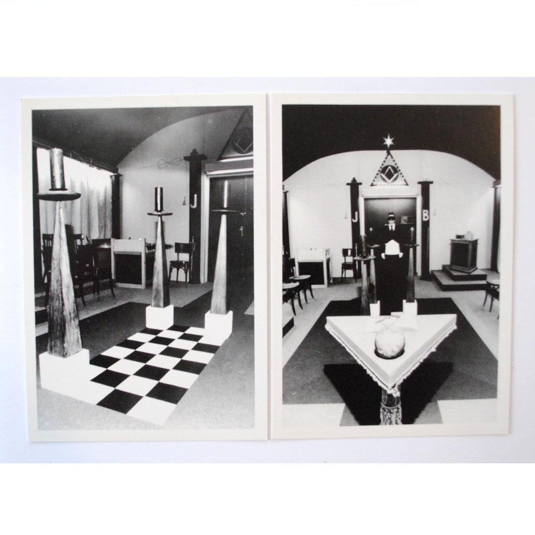 Masonic Lodge Photos Masonic Ritual Rare Vintage 2 Postcards Masonic ...
