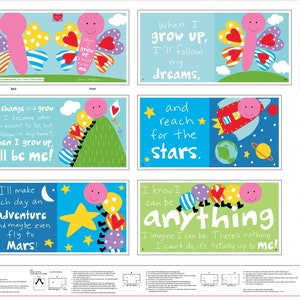 When I Grow Up, I Want to Be Me, Fabric Soft Book Panel, Huggable ...