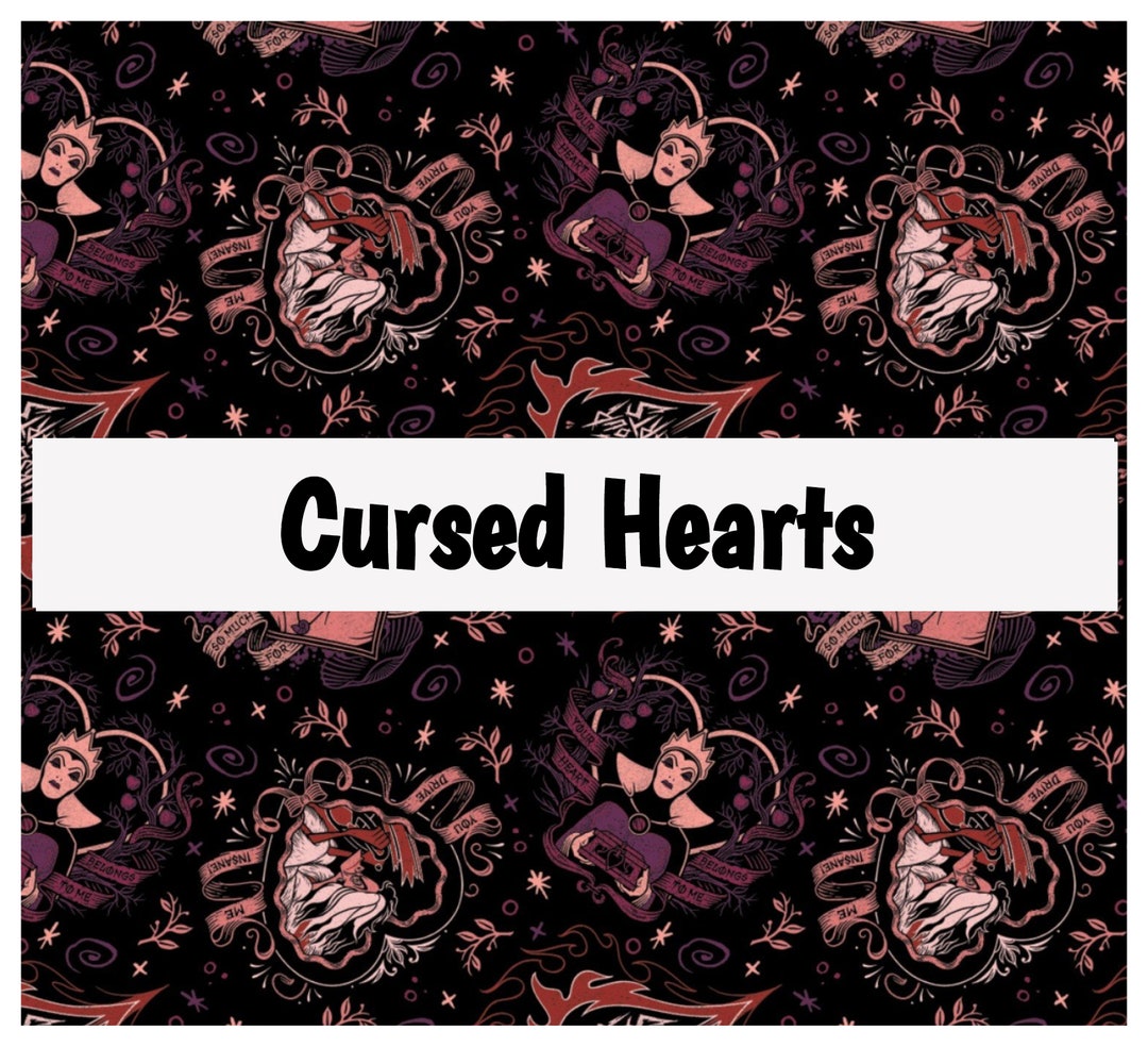 Cursed Hearts, Camelot Fabrics, 85130401-01, Disney Villains, Licensed ...