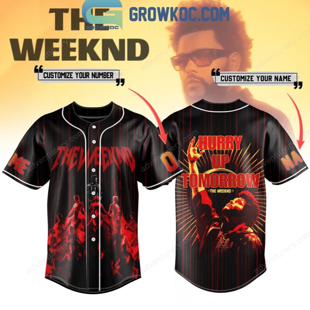 The Weeknd Custom Baseball Jersey, Hurry up Tomorrow Tour-inspired Fan ...