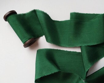 Green Silk Ribbon | Etsy