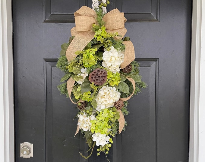 Hydrangea Swag, Everyday Swag, Everyday Swag Front Door, Swag for Front ...
