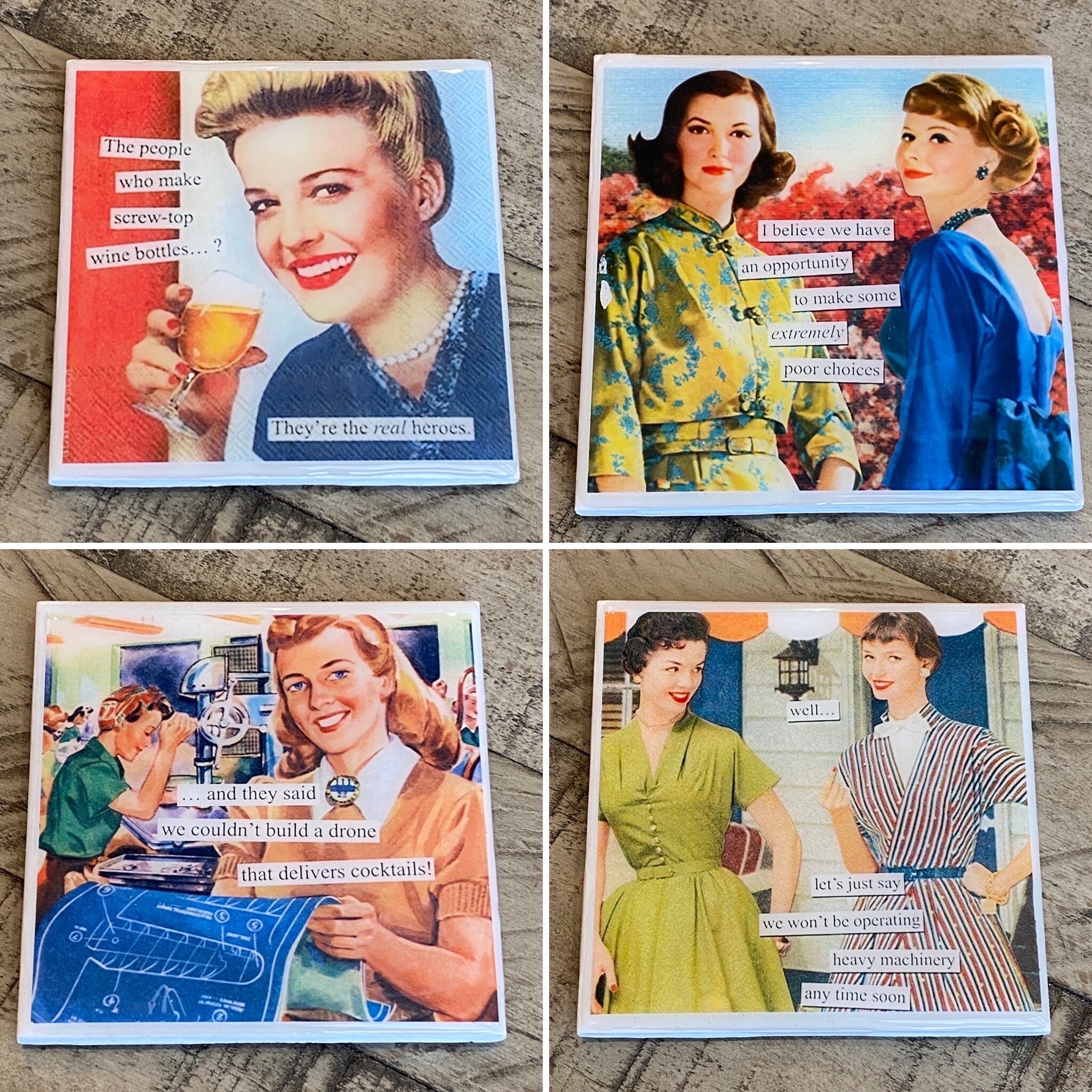 Anne Taintor Coasters Funny Sarcastic Retro Coasters - Etsy