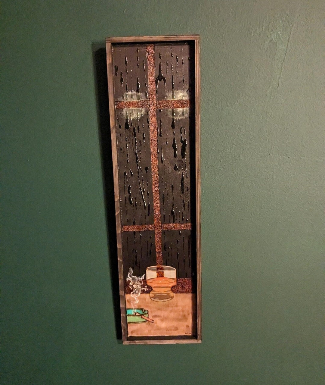 Hand Burned Artwork rainy Night - Etsy