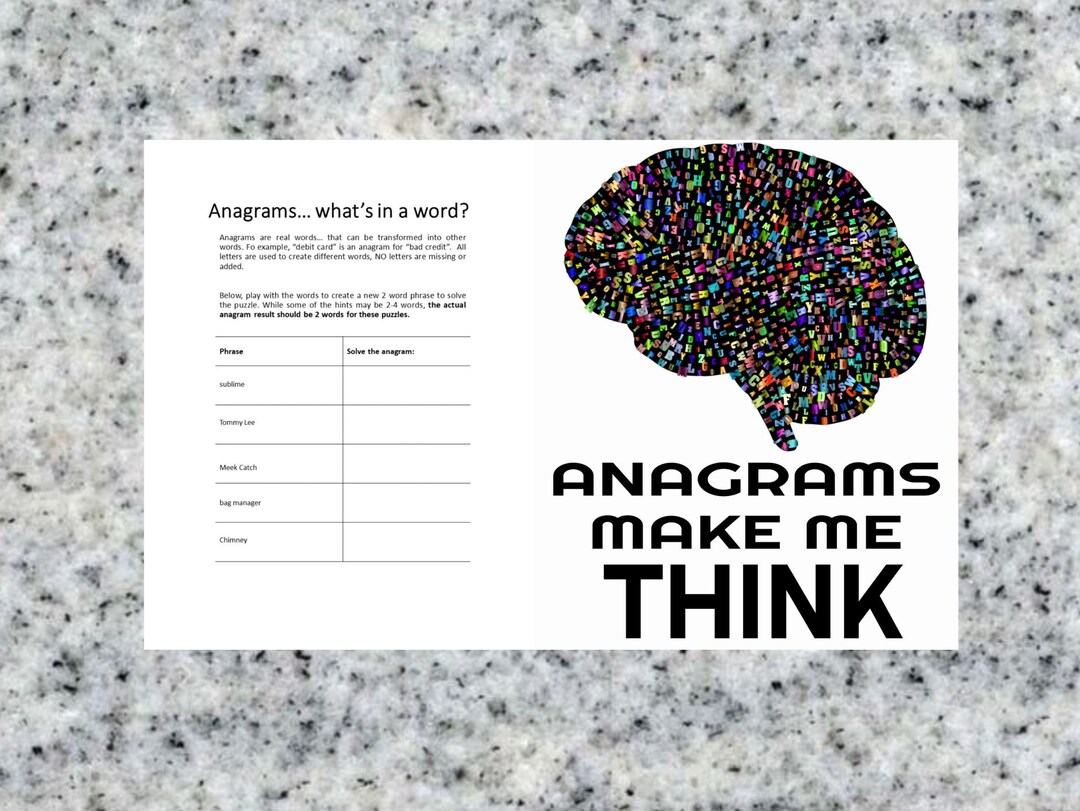 Anagrams Are Great to Keep Your Brain Active. Put Sets of Them - Etsy