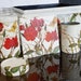 Red Flowers Bucket Decoupage Glass Jar W/top, Small Tile, and Small Can ...