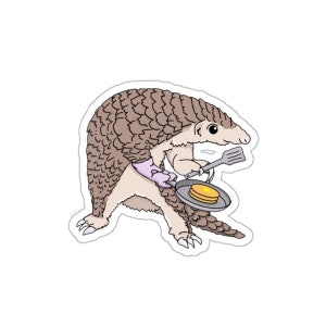 Pangolin Serving Pancakes Die-cut Stickers - Scaly Anteater - Etsy