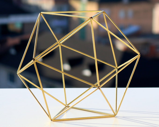 Set of 3 Himmeli Geometric Sculpture Pyramid Decor,gold, Silver, Black ...