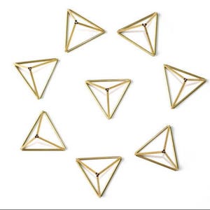 Gold Tone Mini Pyramid, Modern Minimalist Himmeli Pyramid, Geometric ...