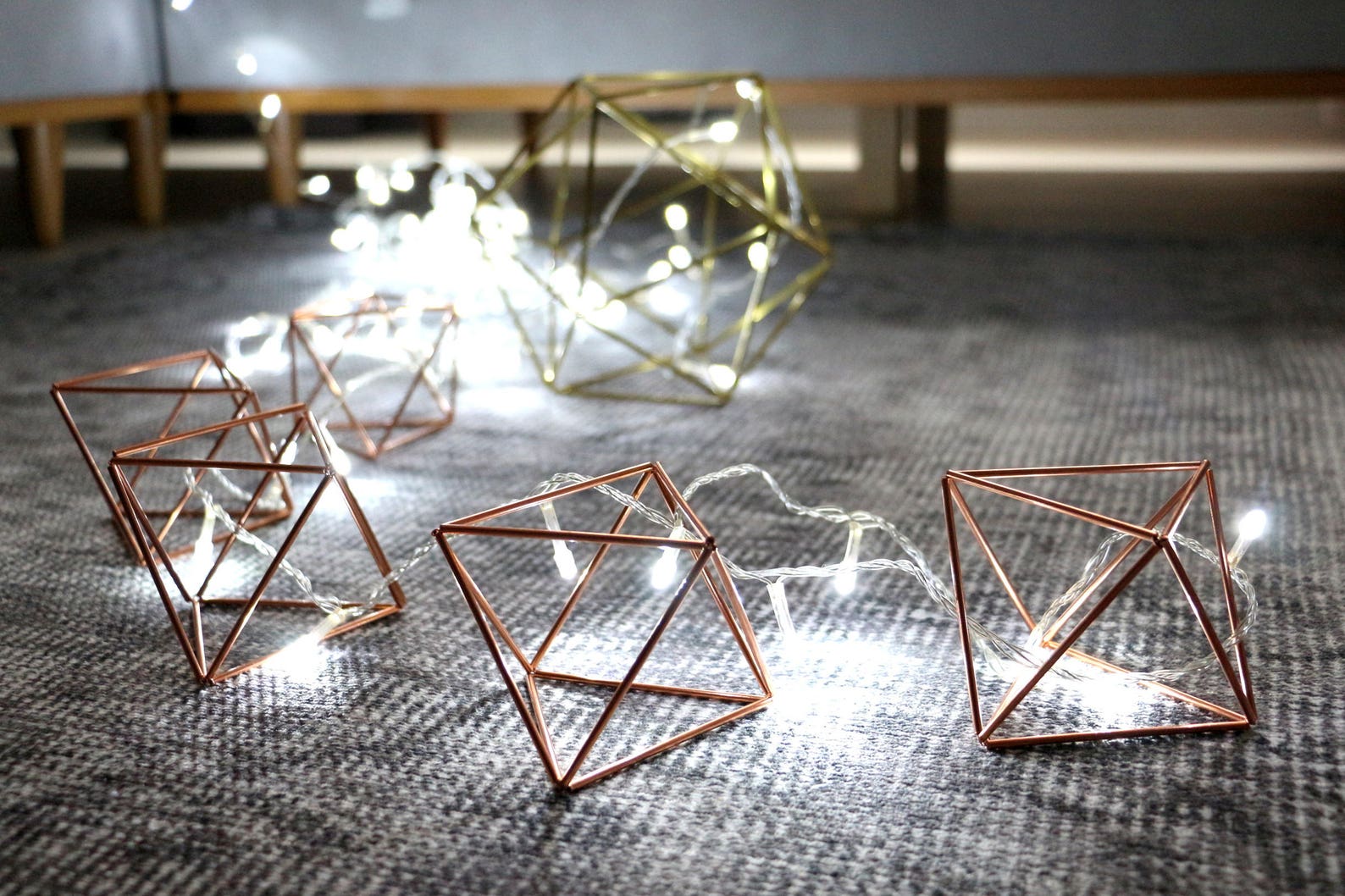 Gold Tone Octahedron Wedding Ornament 4 Modern Minimalist | Etsy Canada