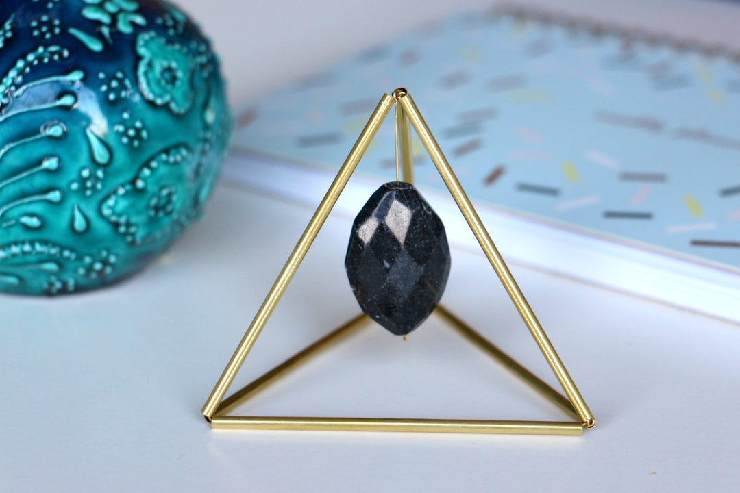 Gold Tone Gemstone Table Decor, Office Desk Decor, Wedding Decor ...