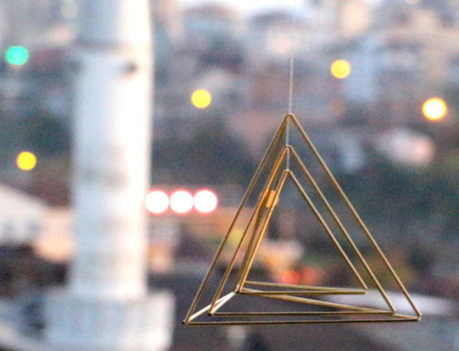 Gold Tone Tetrahedron Nesting Triangle Centerpieces Himmeli | Etsy