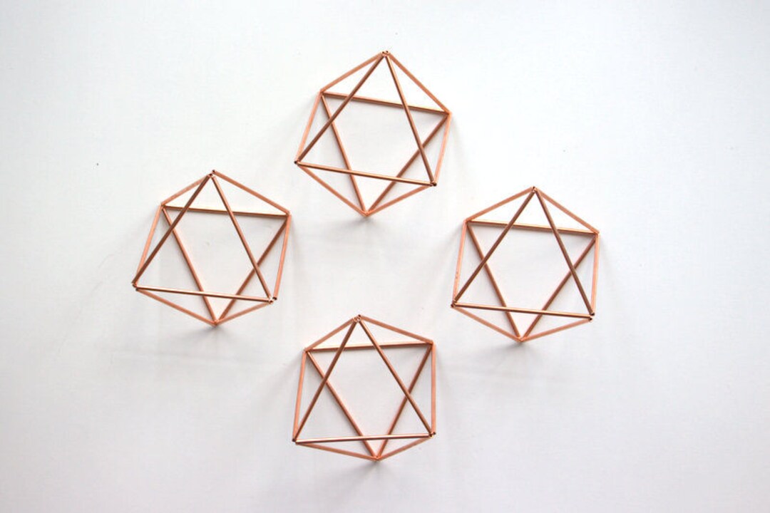 Copper Octahedron Himmeli Ornament, Modern Geometric Mobile - Etsy UK