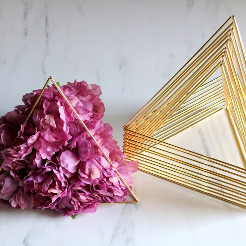 Gold Tone Tetrahedron Nesting Triangle Centerpieces Himmeli - Etsy