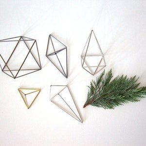 Gold Tone Mini Pyramid, Modern Minimalist Himmeli Pyramid, Geometric ...