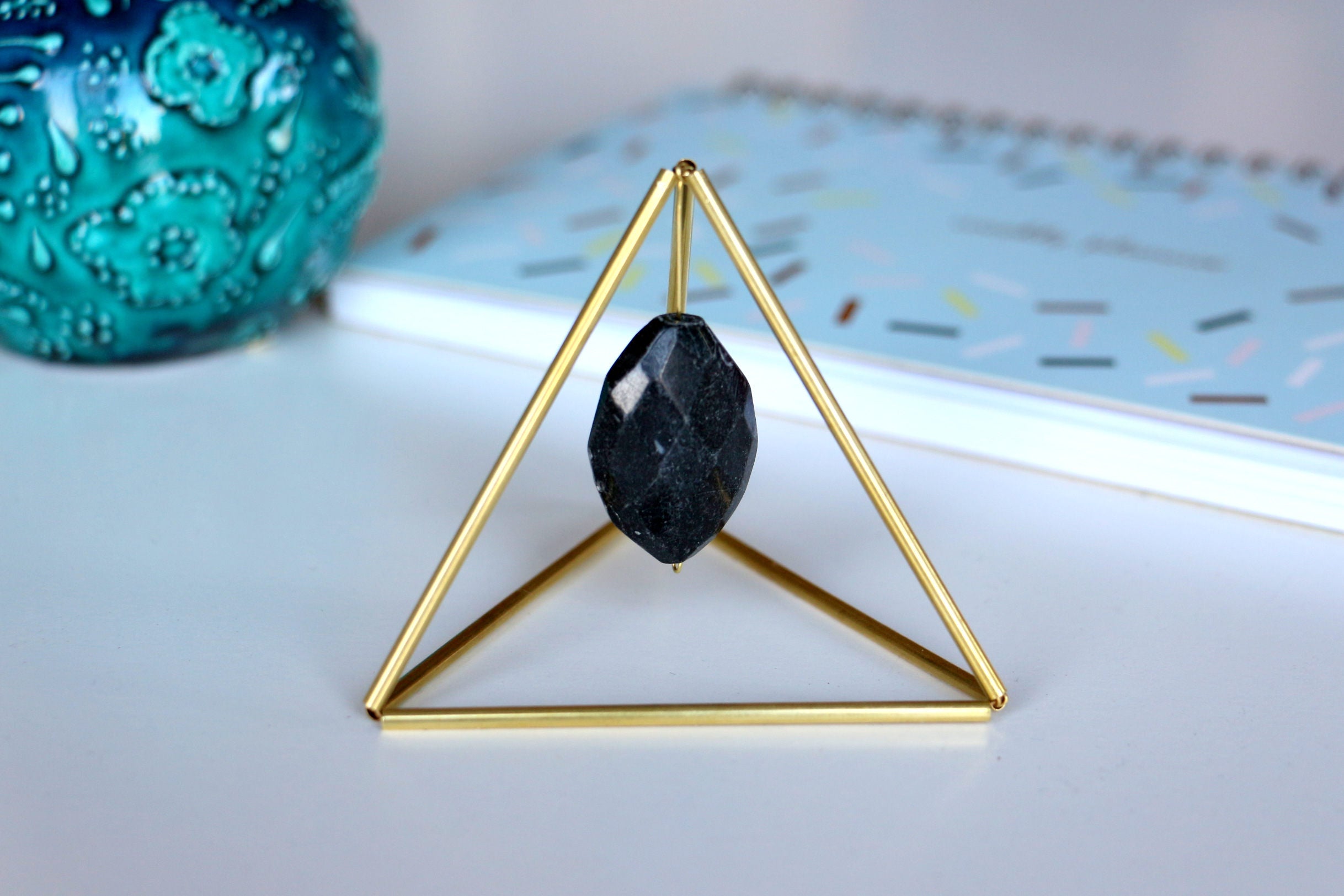 Gold Tone Gemstone Table Decor Office Desk Decor Wedding - Etsy