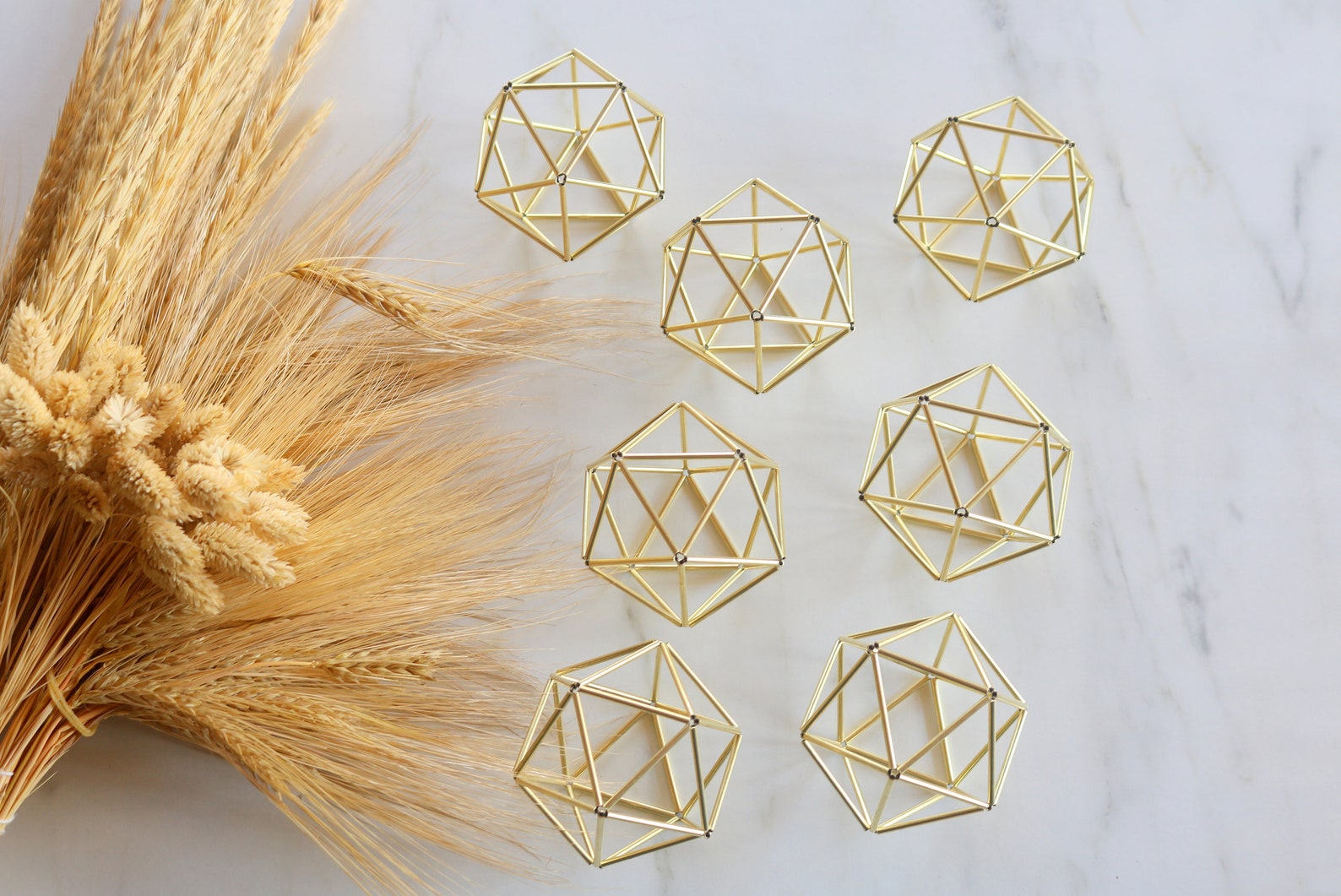 Gold Tone Sphere, Gold Plated Centerpieces, Office Desk Decor, Gold ...