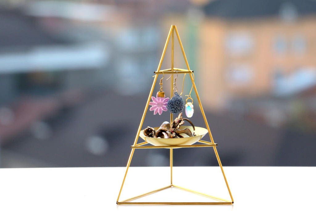 Jewelry Display Stand Gold Tone Himmeli Decor Modern - Etsy