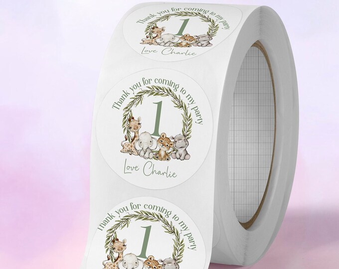 Personalized Wild One 1st Birthday Party Favor Tag Stickers, Sweet Cone ...